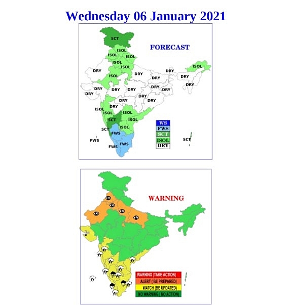 India weather forecast latest January 6 Widespread rain accompanied ...