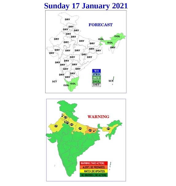 India weather forecast latest January 17 Cold conditions continue ...