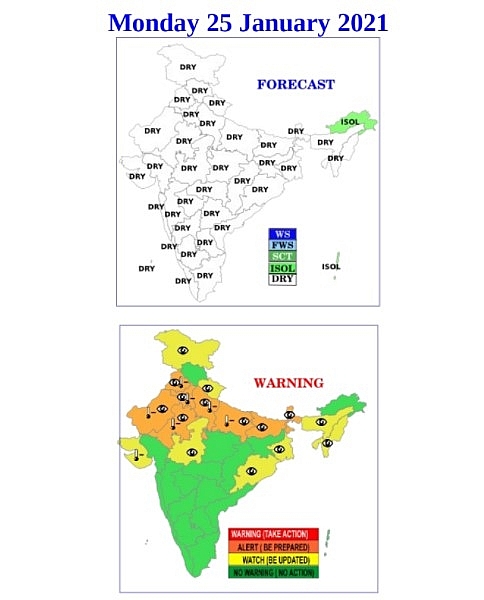 India daily weather forecast latest January 25 Cold wave conditions ...