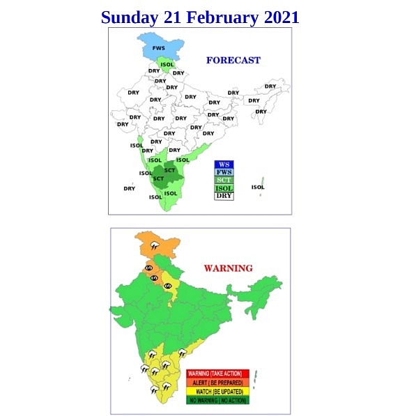 India daily weather forecast latest February 21 Scattered to fairly ...